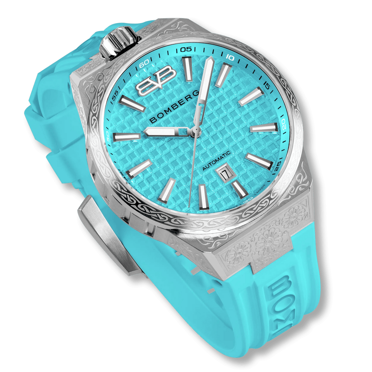 Bomberg Men's Bolt-68 NEO Automatic Teal Lagoon Watch BF43ASS.12-6.12 ...
