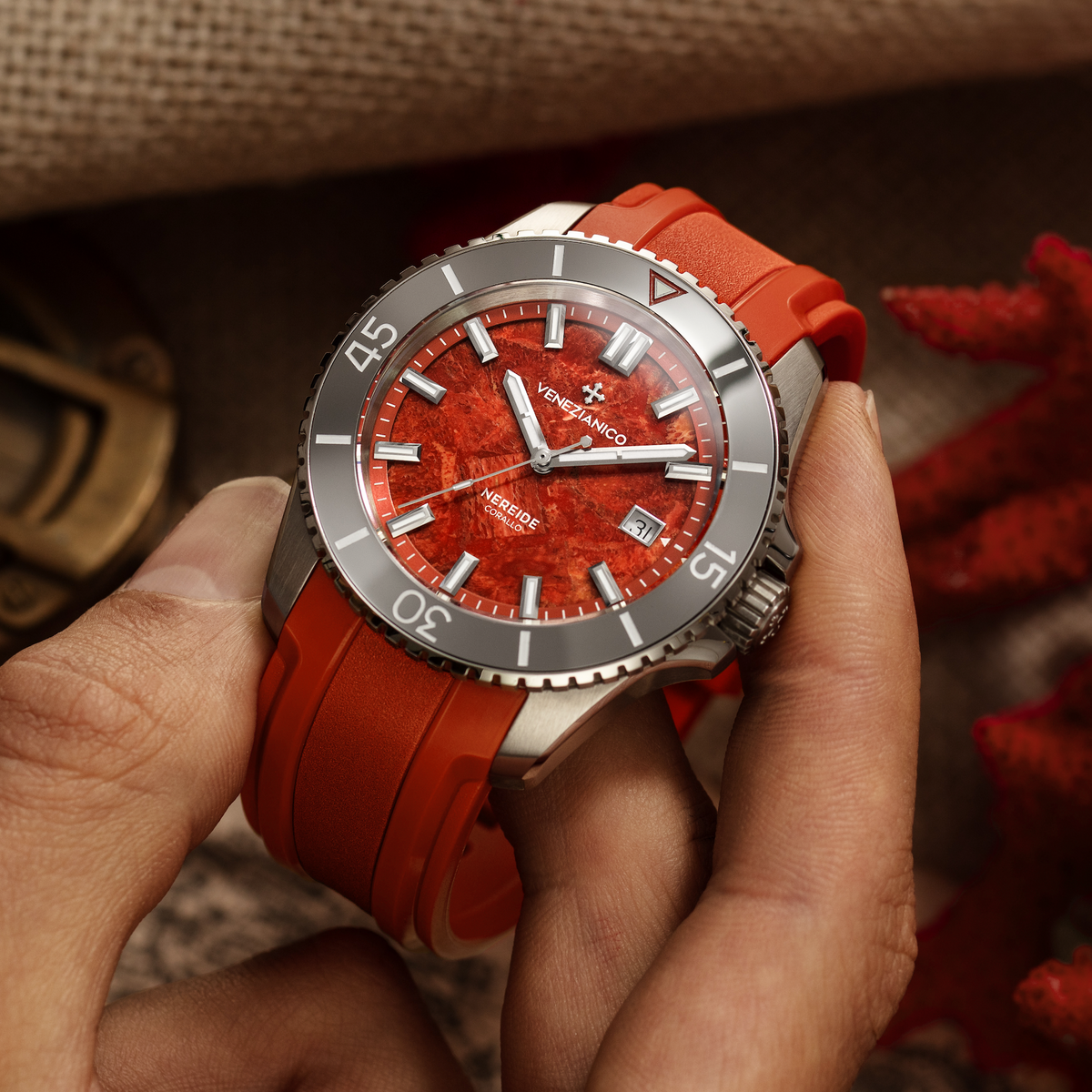Venezianico Nereide Corallo Men’s Red Coral Automatic Watch – Watches ...