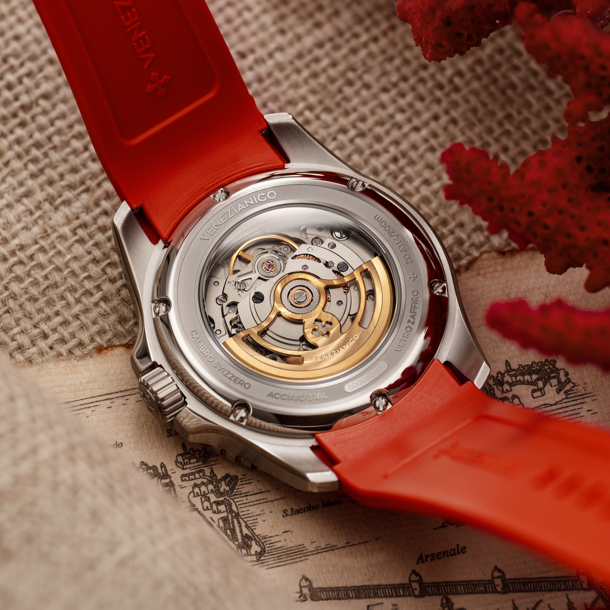 Venezianico Nereide Corallo Men’s Red Coral Automatic Watch – Watches ...