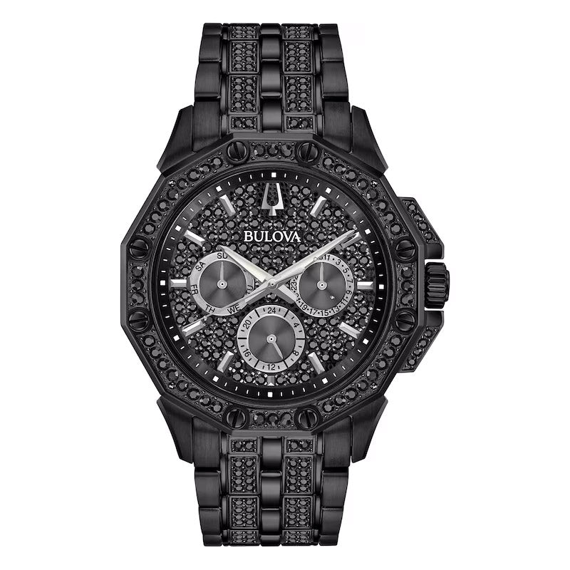 Bulova Crystal Men's Black Watch 98C134 from Watches and Crystals ...