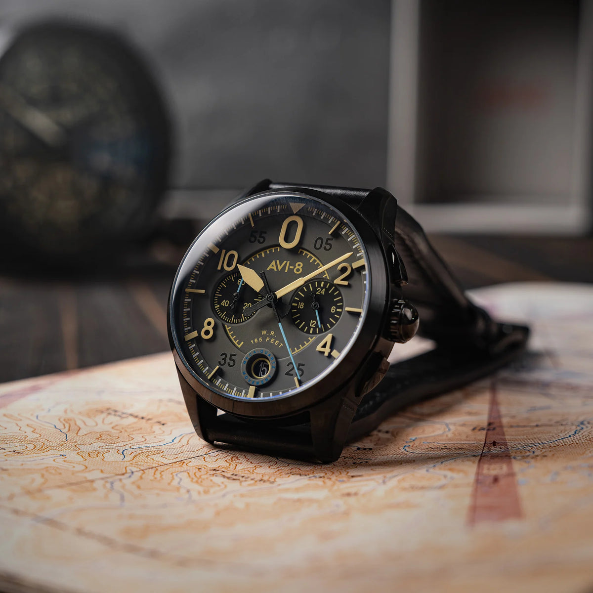 AVI-8 Spitfire Lock Grey Chronograph Watch – British Aviation Tribute ...