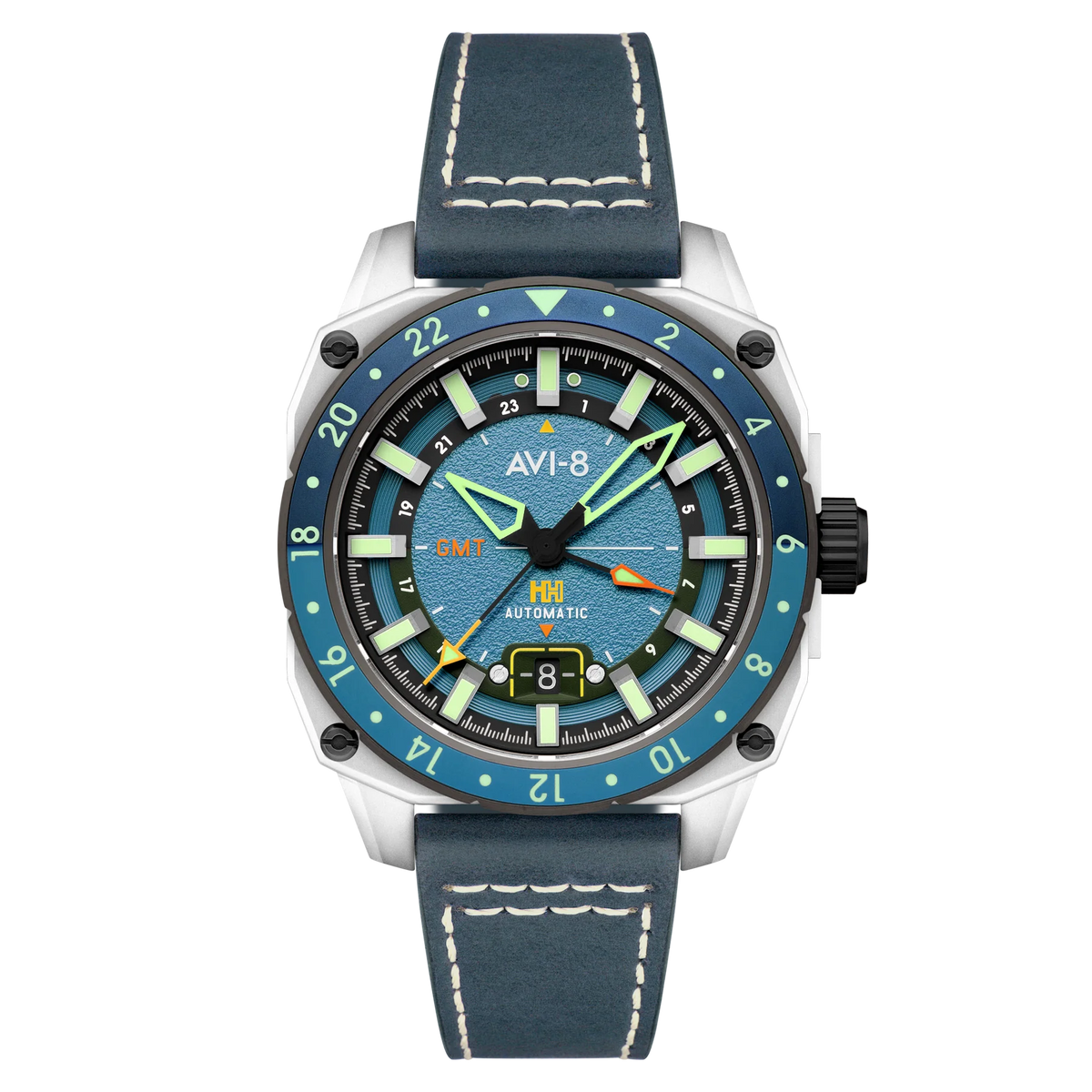 AVI-8 Atlas GMT Automatic Blue Pilot Watch | Watches & Crystals
