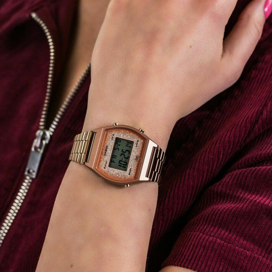 Casio Ladies Vintage Glitter Rose Gold Watch – Watches & Crystals
