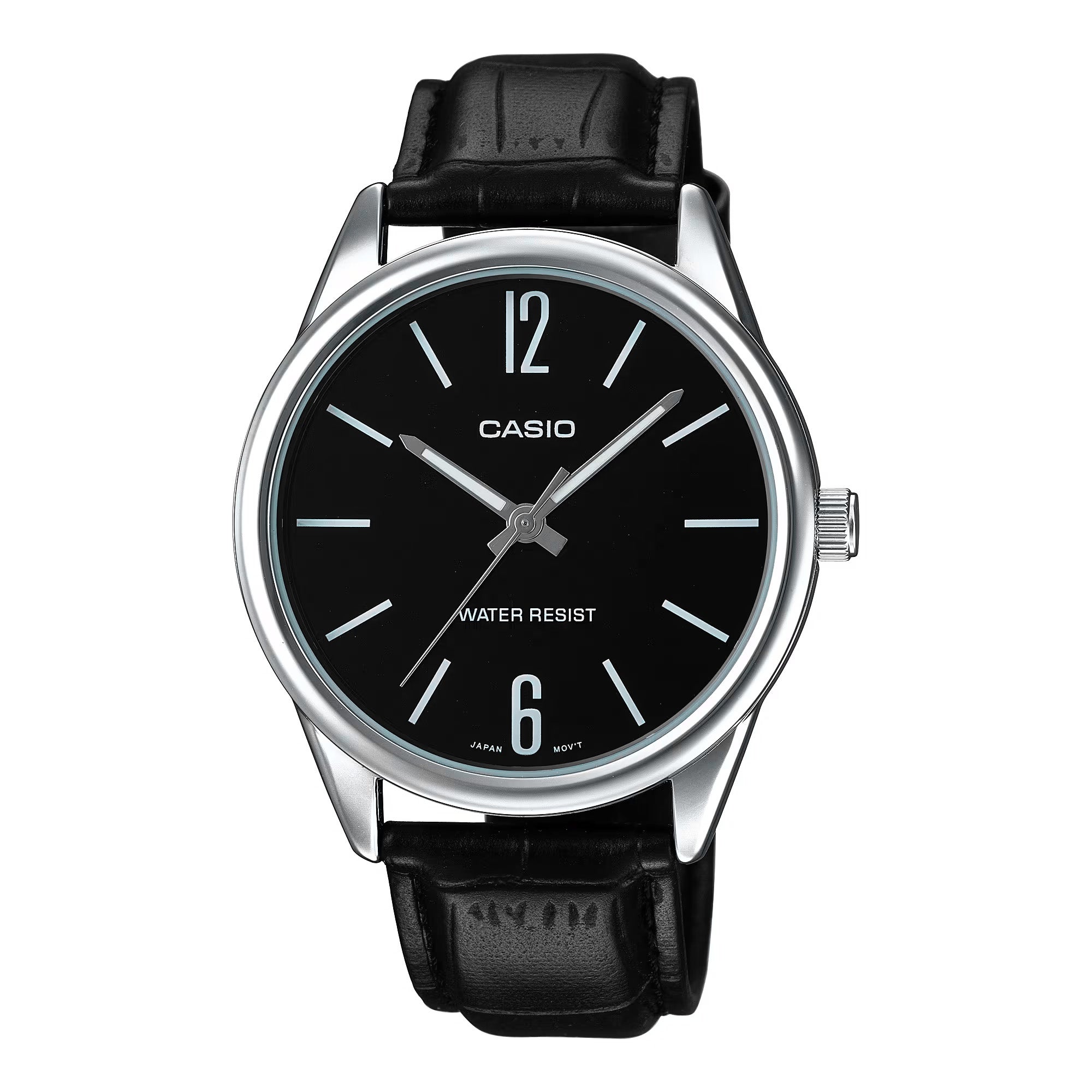 Casio Classic 40mm Silver Men's Black Leather Analogue Watch MTP-V005L ...