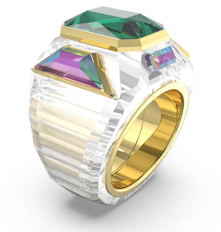 Swarovski Chroma Cocktail Ring Green and Gold – Watches & Crystals