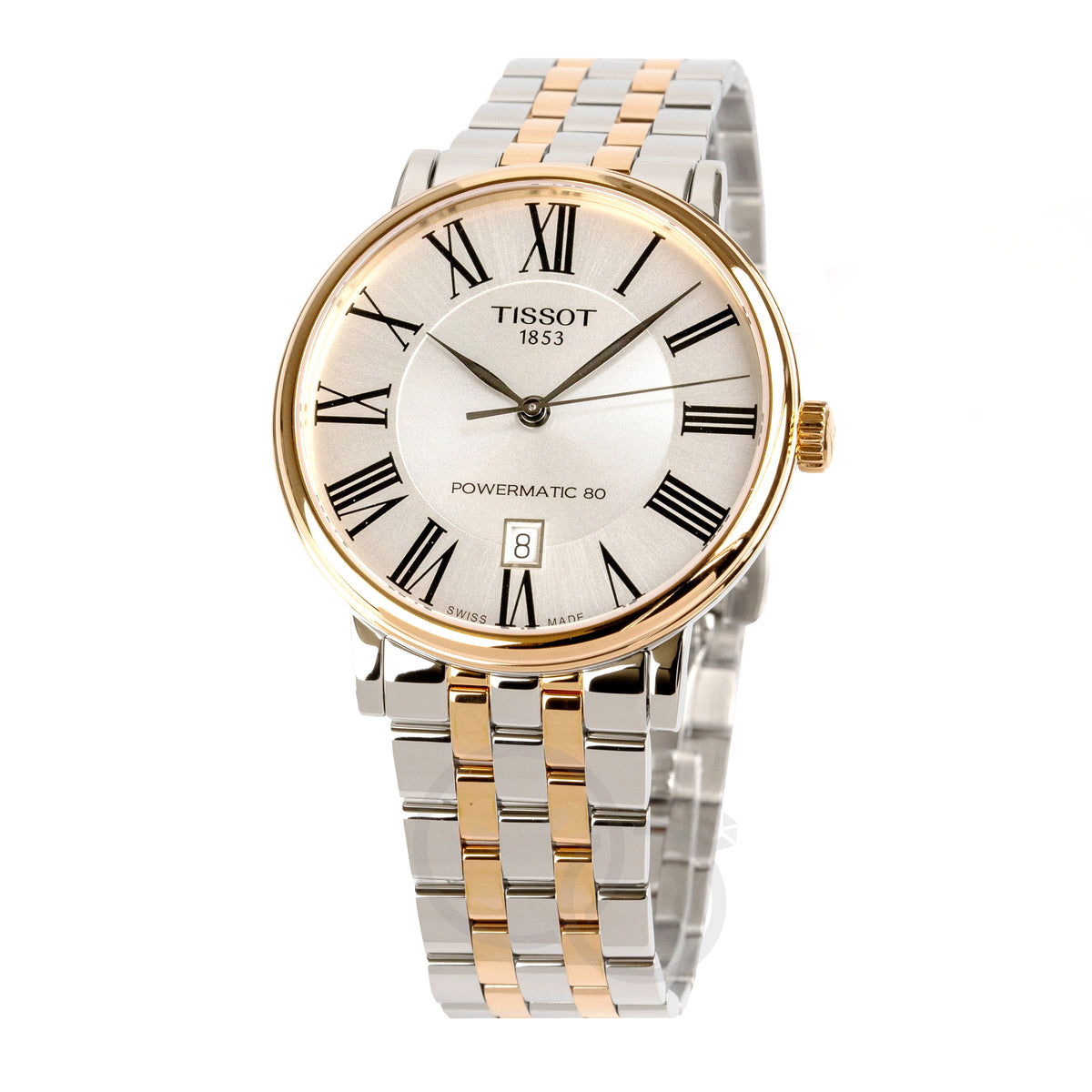Tissot Men's Watch Carson Auto Powermatic 80 Premium 40mm Steel Rose T ...