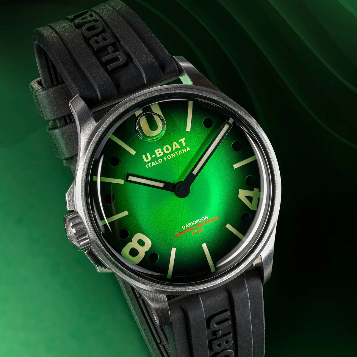 U-Boat Men's Watch Darkmoon 40 Green Soleil Steel 9502 – Watches & Crystals