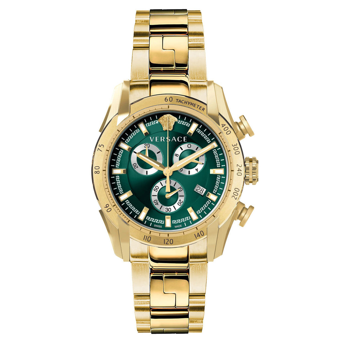 Versace V-Ray Men's Green Gold Chronograph Watch – Watches & Crystals