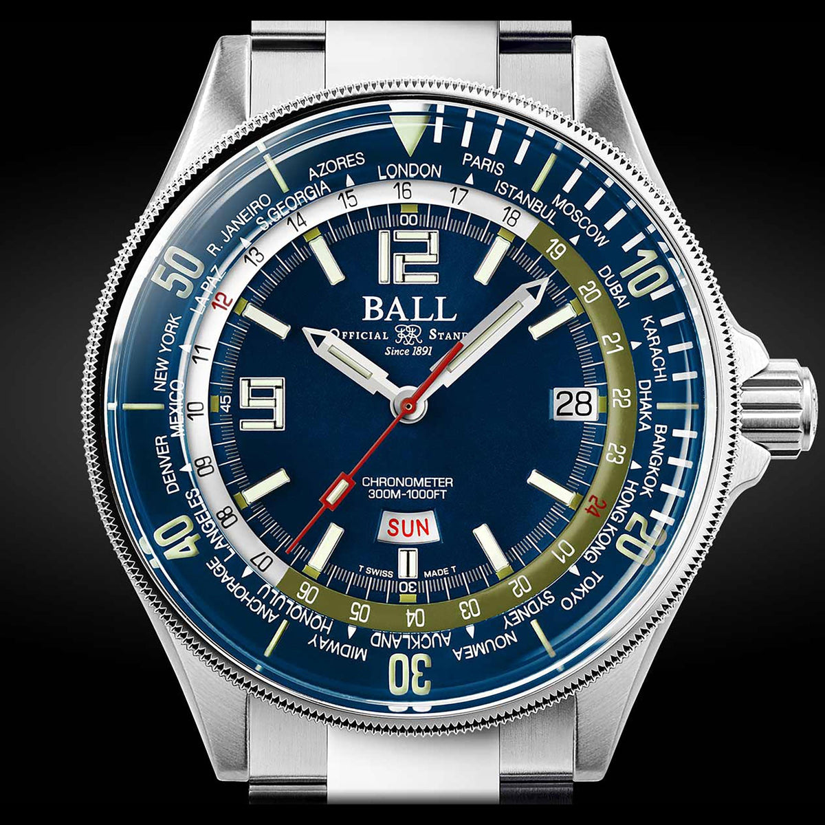 Ball Engineer Master II Diver Worldtime Men's Blue Watch DG2232A-SC-BE ...