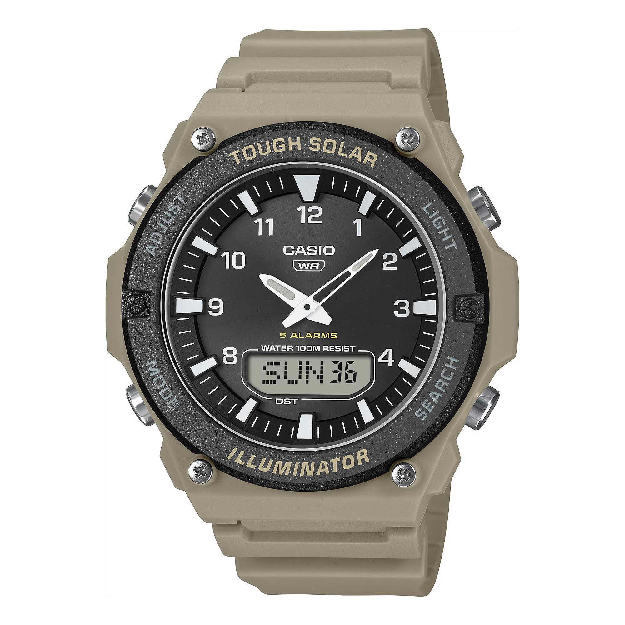 Casio Tough Solar 50mm Green Black Men's Watch AQ-S820W-5AVDF | Watches ...