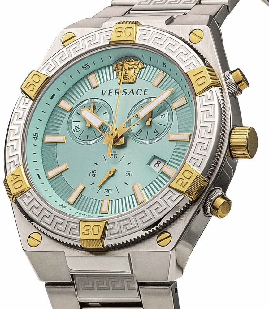 Versace Men's Watch Greca Sporty Chronograph 46mm Blue Turquoise VESO0 ...