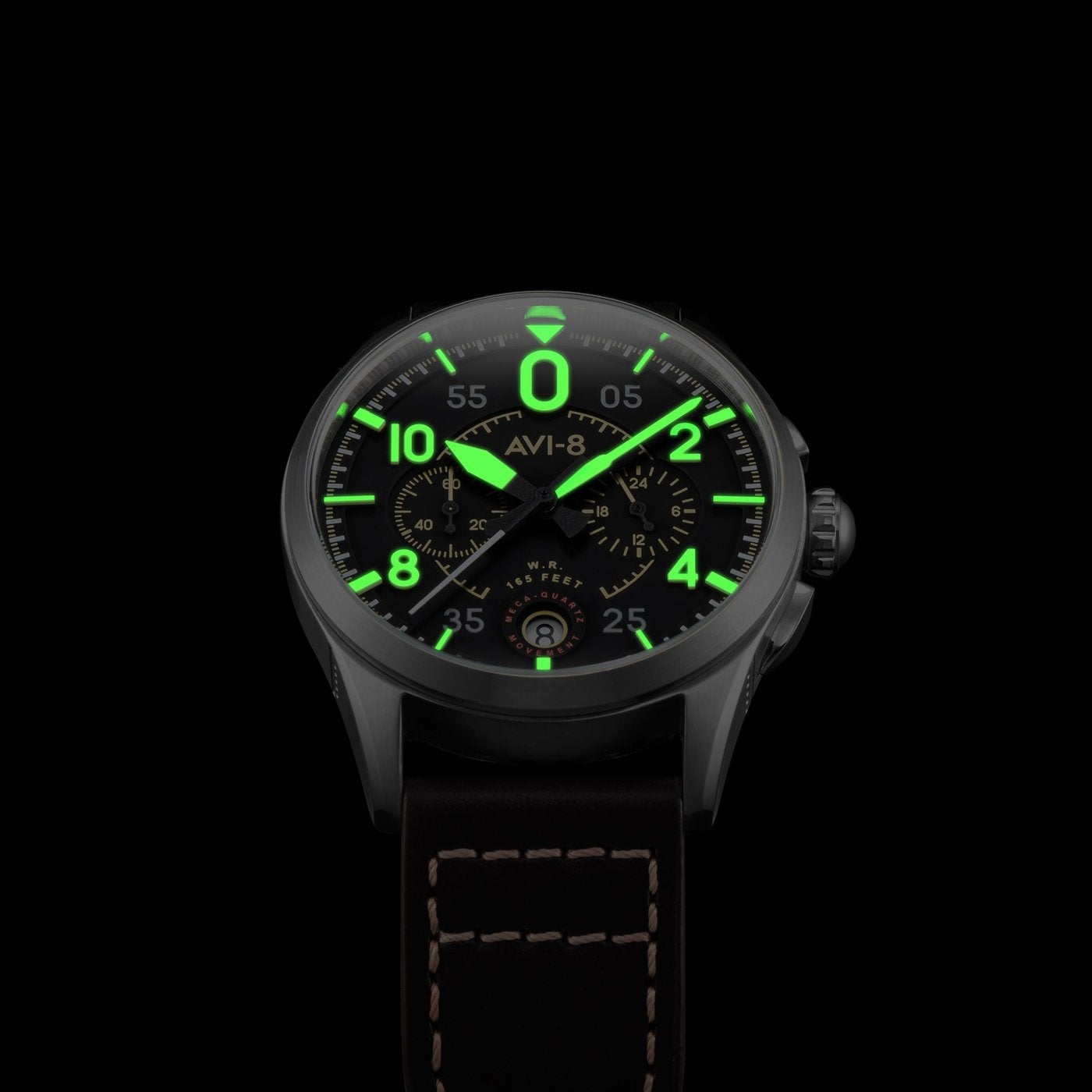 AVI-8 Spitfire Lock Brown Strap Chronograph Watch – Watches & Crystals