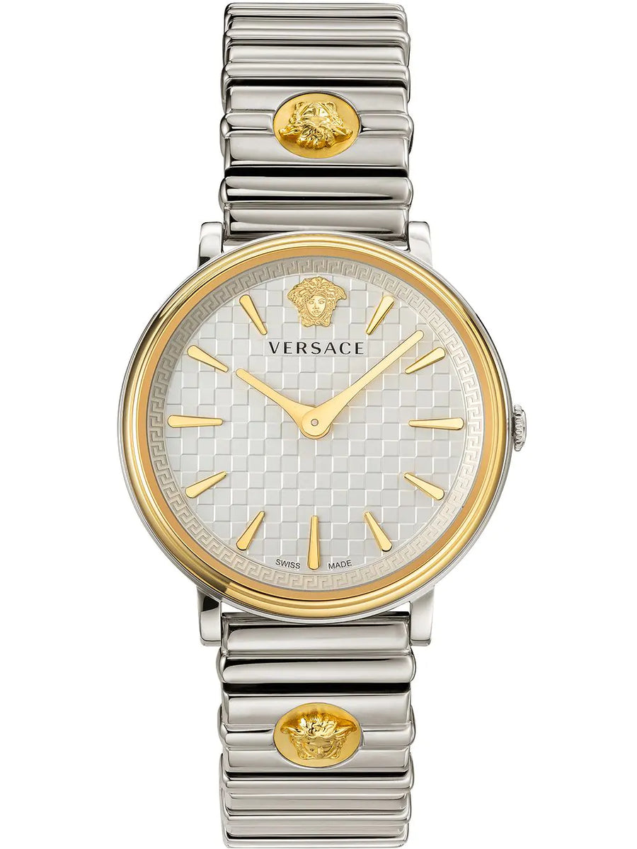 Versace Ladies Watch V-Circle 38mm Silver Gold – Watches & Crystals
