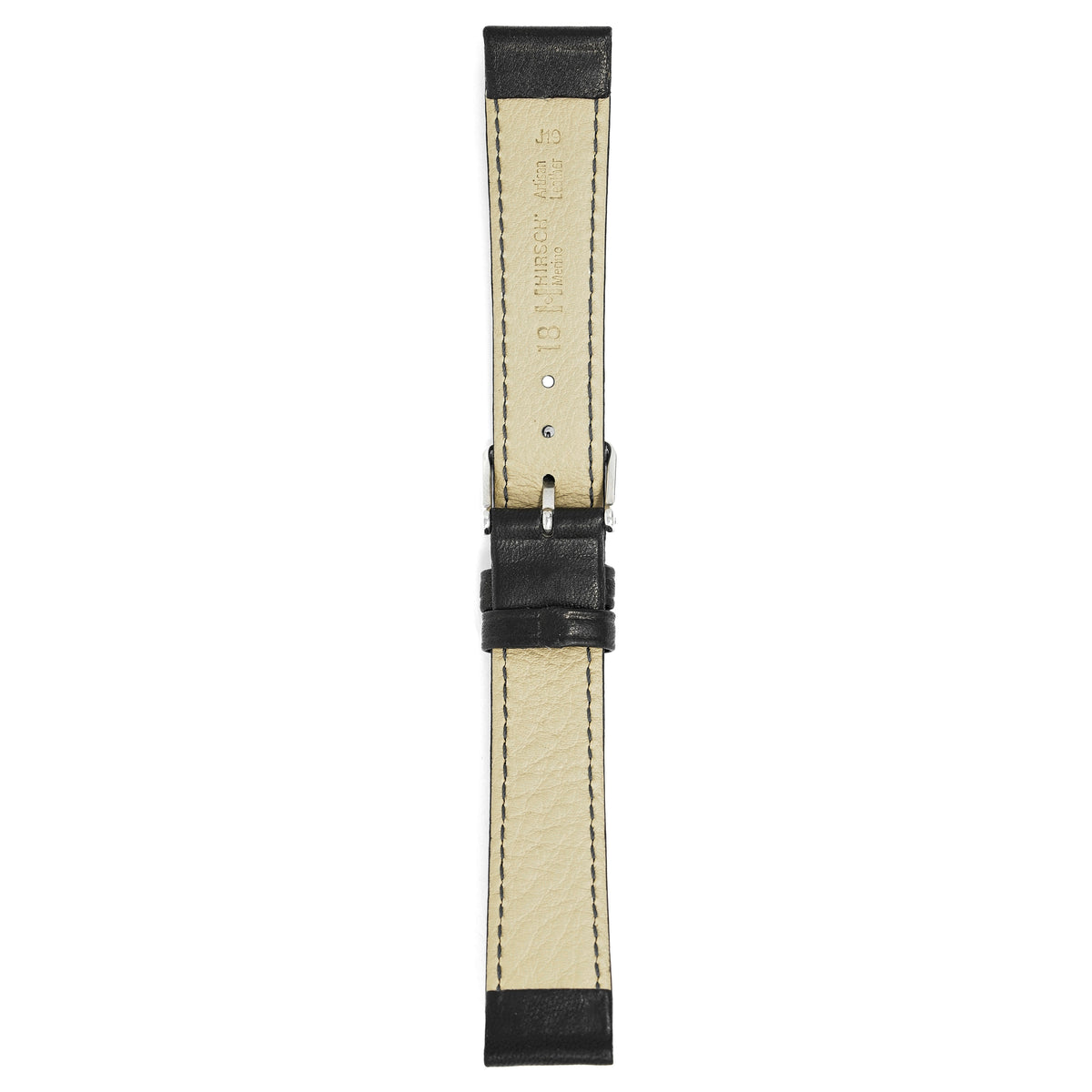 Hirsch Watch Merino 18mm Long Black Leather Strap – Watches & Crystals