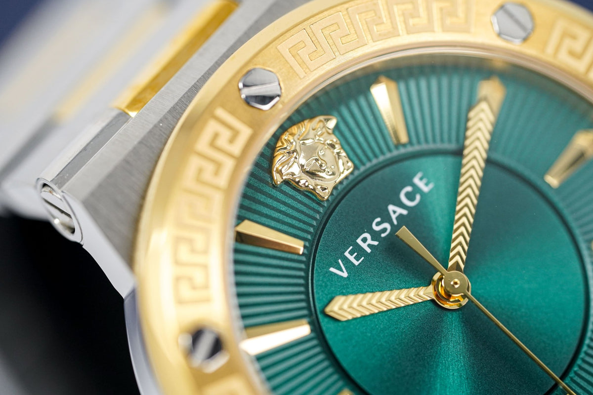 Versace Ladies Watch Greca Logo Two-Tone Green VEVH00720 – Watches ...